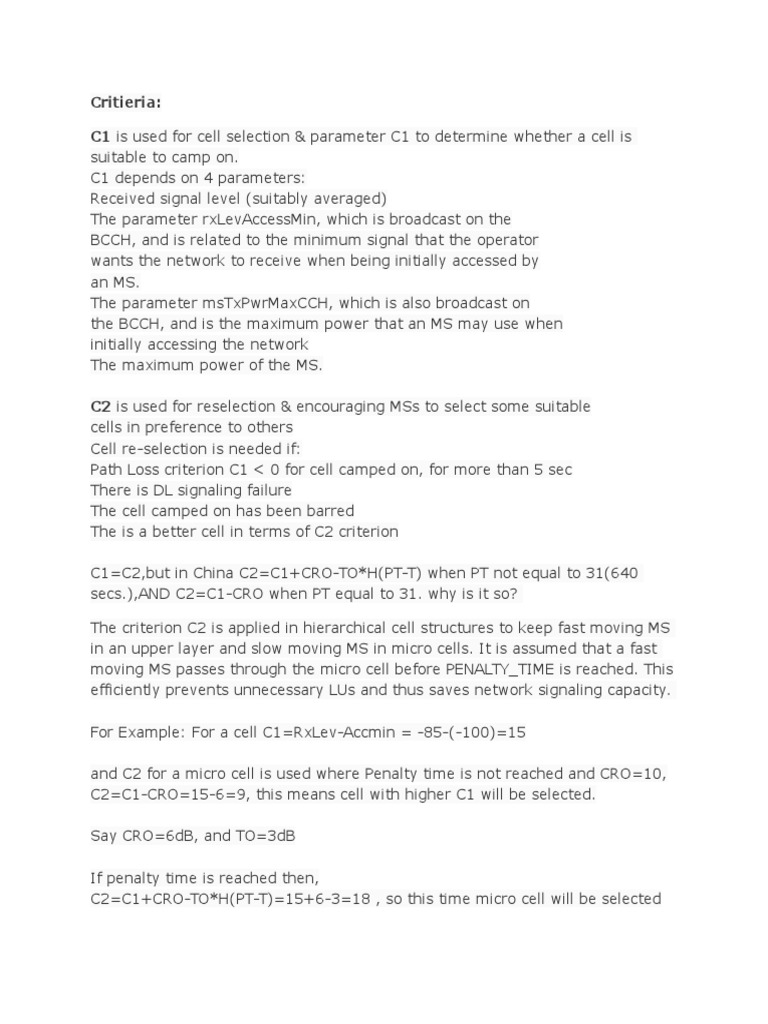 C1 and C2 Criteria | PDF