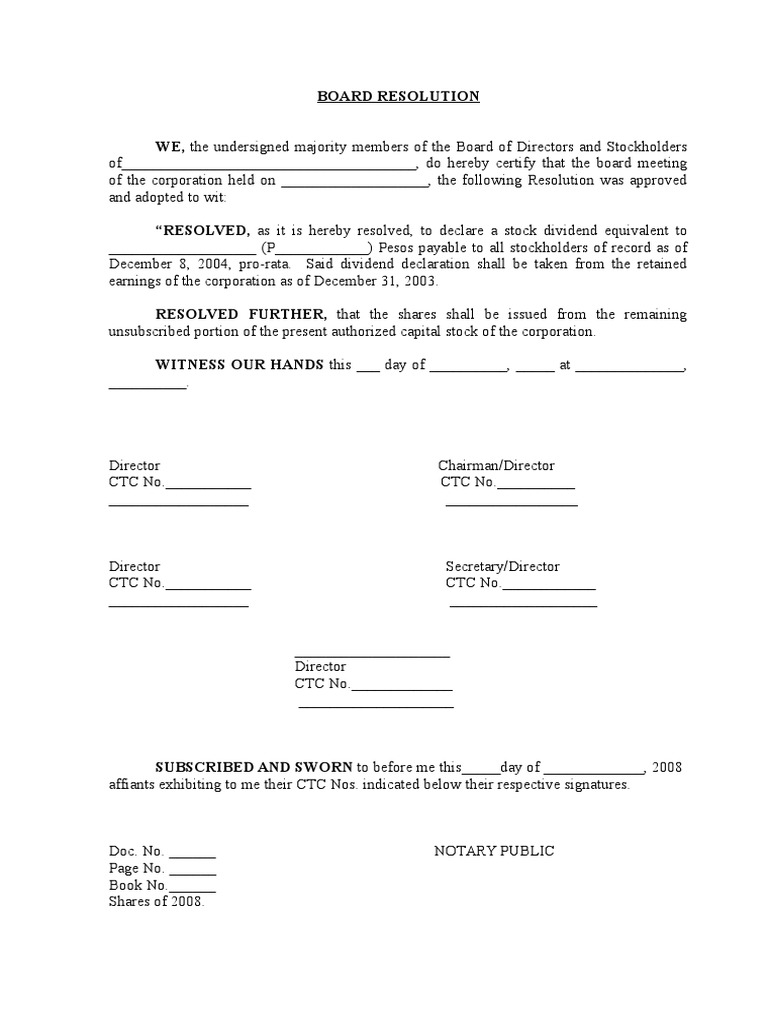 board-resolution-and-secretary-s-certificate-template-pdf