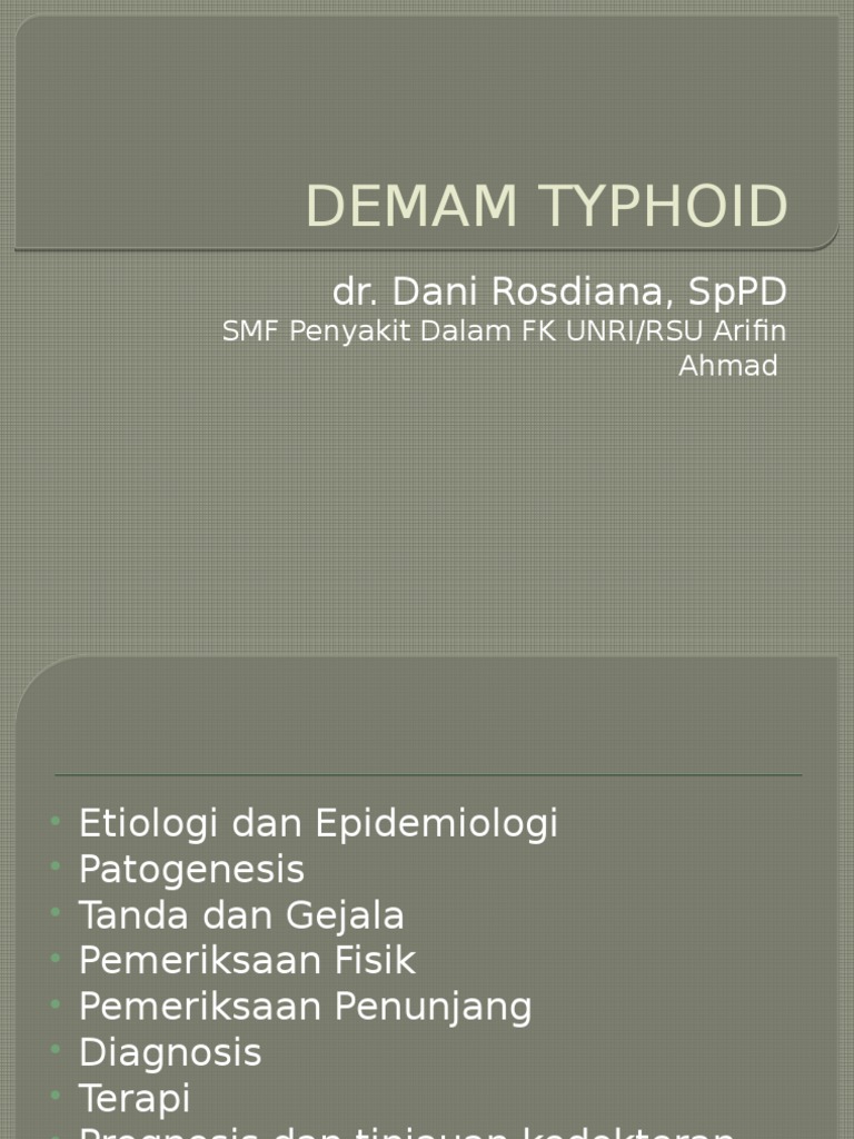 Demam Tifoid: Etiologi, Gejala, dan Terapi | PDF