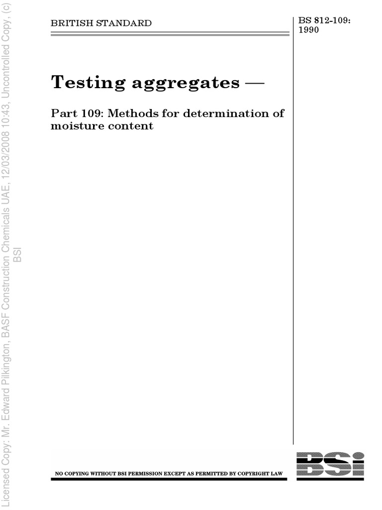 BS 812-109-1990 PDF | PDF | Copyright | Concrete
