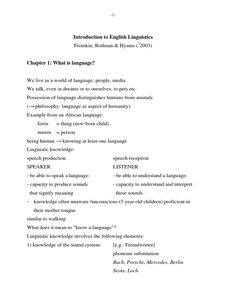 Introduction To English Linguistics | PDF | Grammar | Linguistics