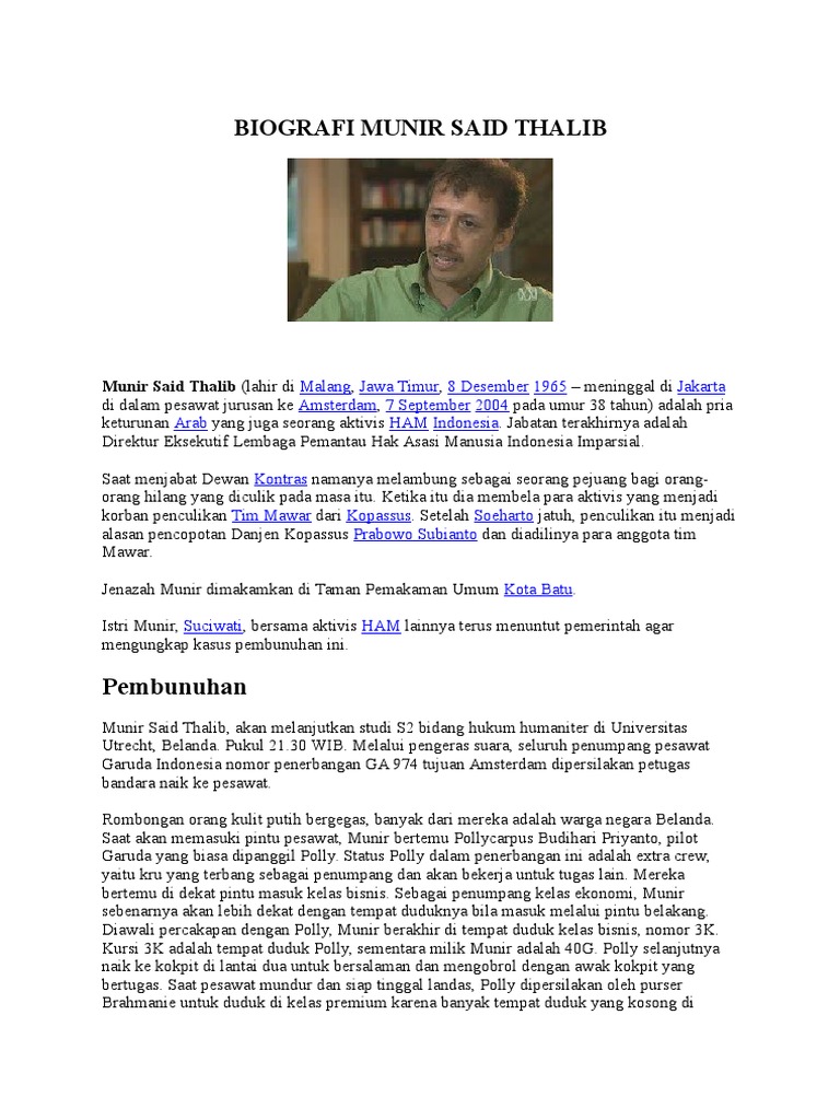 Biografi Munir Said Thalib | PDF