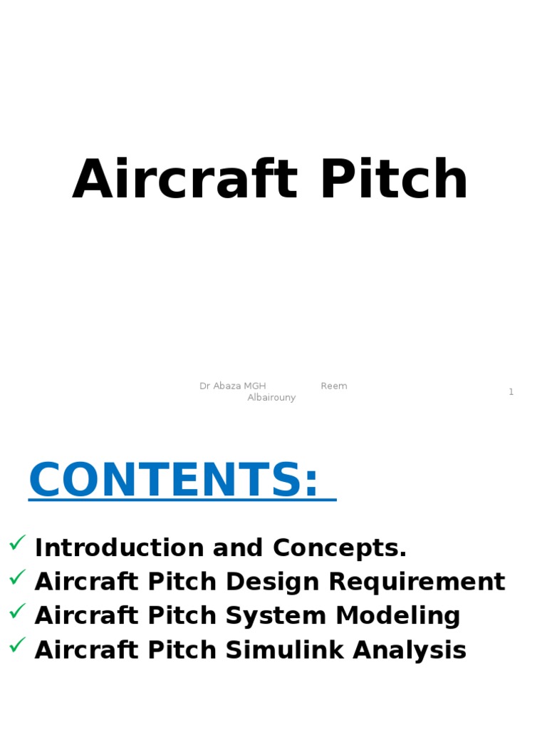 Aircraft Pitch System Modeling and Analysis | PDF | Flight Dynamics ...