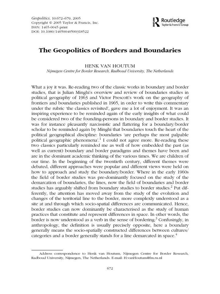 Geopolitics Borders 2005 | PDF | Geopolitics | Epistemology