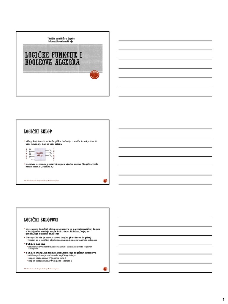 Booleove Funkcije I Algebra | PDF