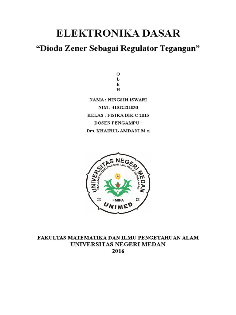 Cover Makalah Dioda Zener | PDF