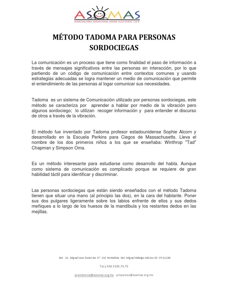 Tadoma | PDF | Vocal | Comunicación