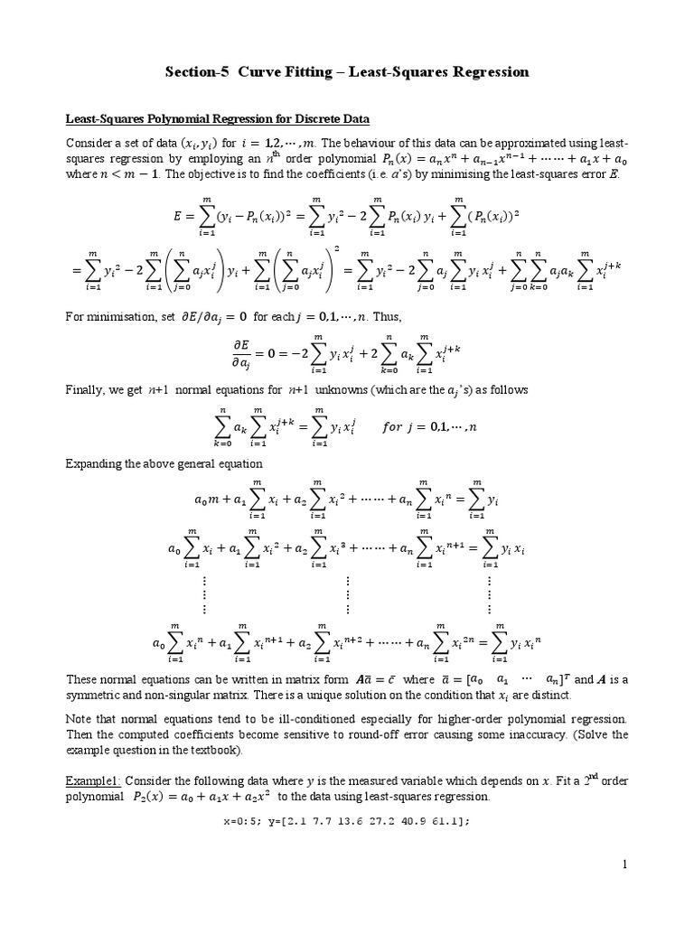 Curve Fitting - Least-Squares Regression | PDF | Least Squares | Regression Analysis
