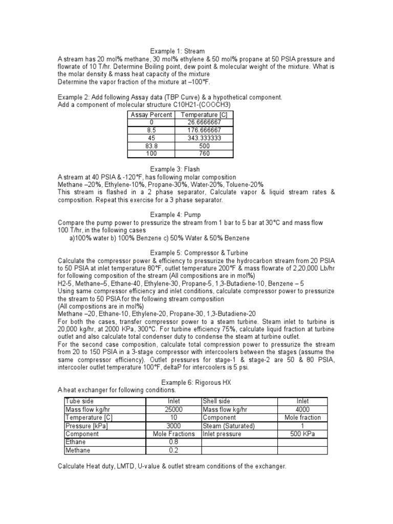 Classroom Examples of Hysys | PDF | Distillation | Heat Exchanger