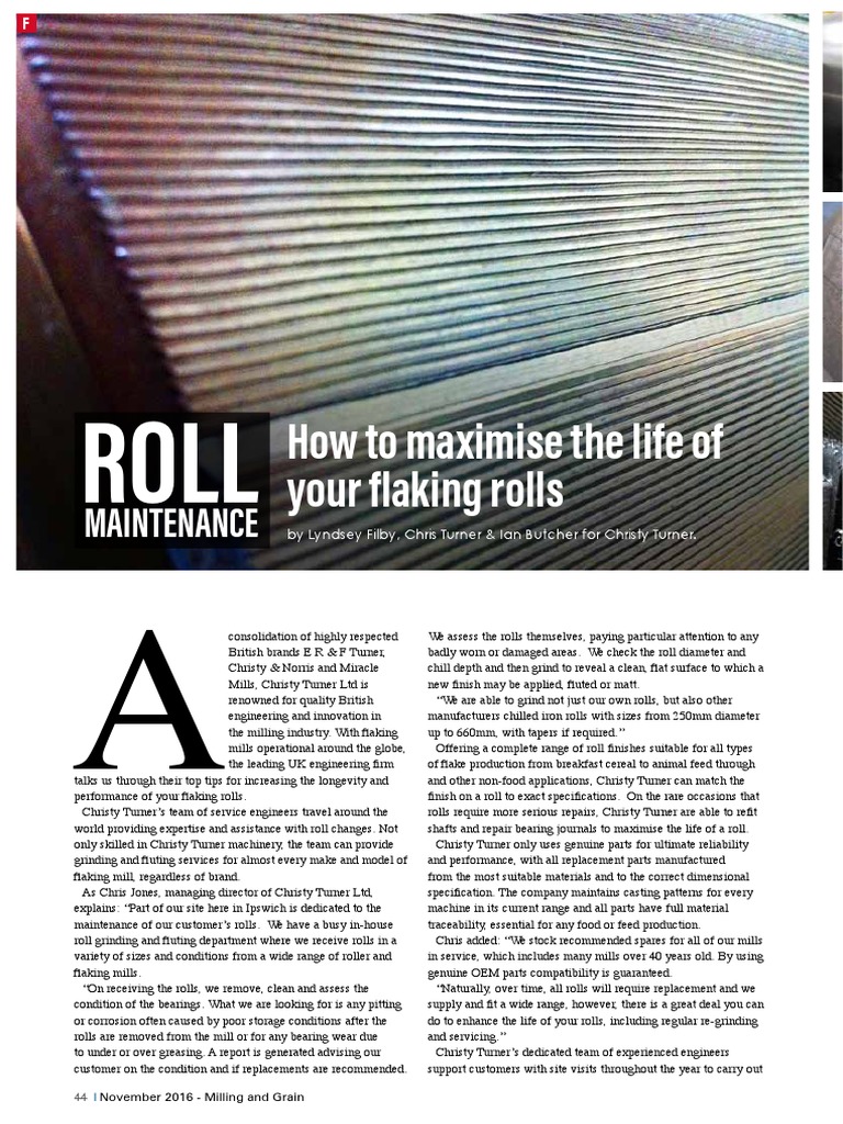 How To Maximise The Life of Your Flaking Rolls | PDF | Mill (Grinding ...