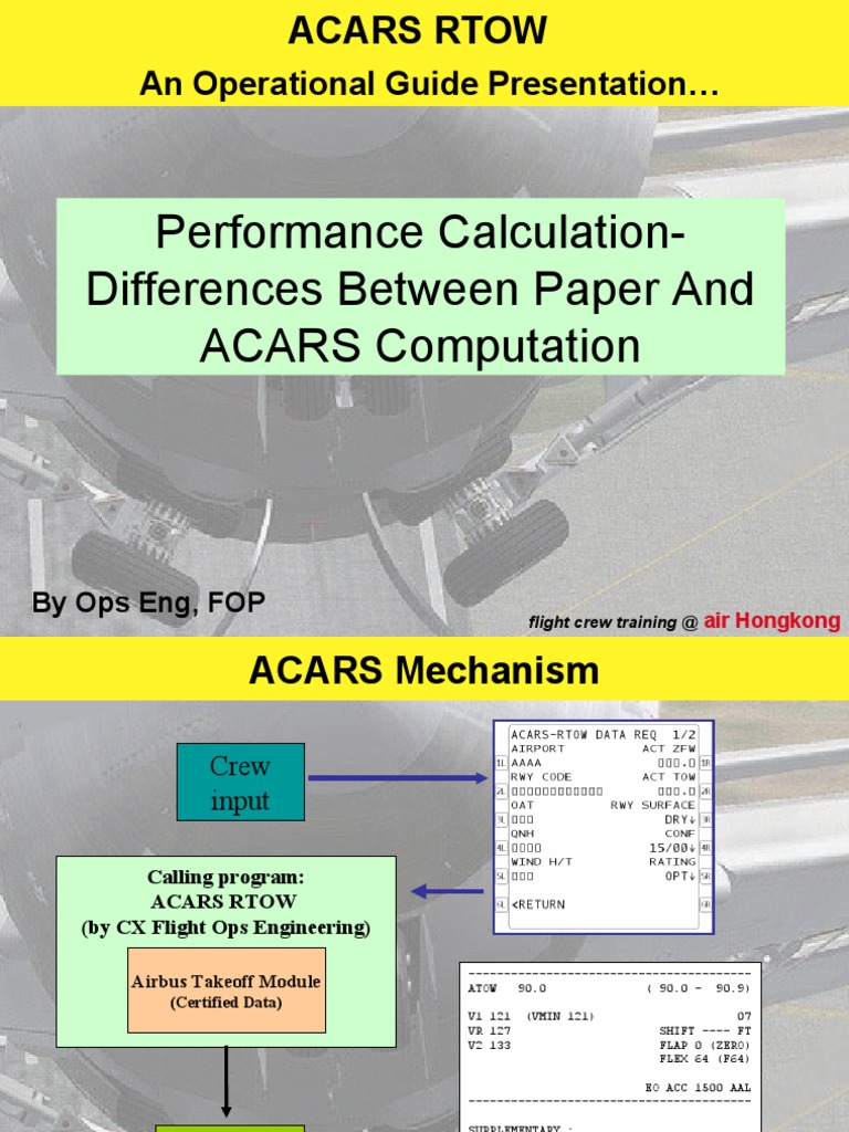 Performance Calculation-Differences Between Paper and ACARS Computation ...