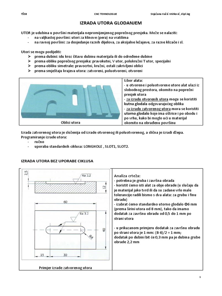 Izrada Utora Glodanjem PDF | PDF