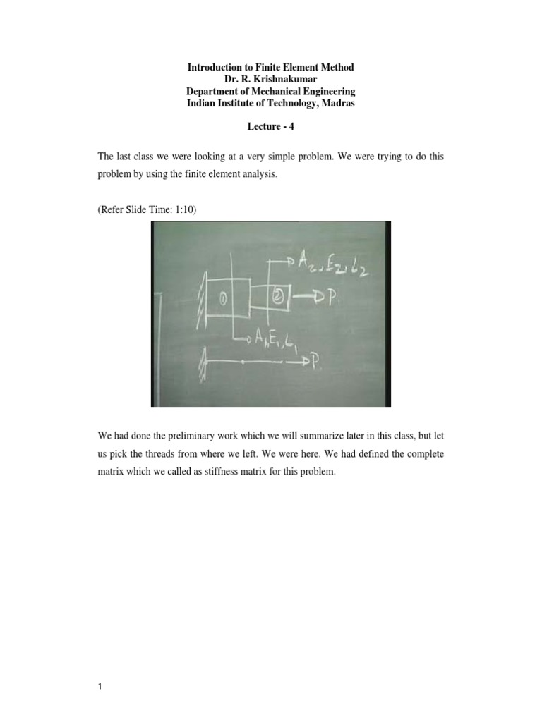Understanding the Finite Element Method Through a Simple Bar Element ...