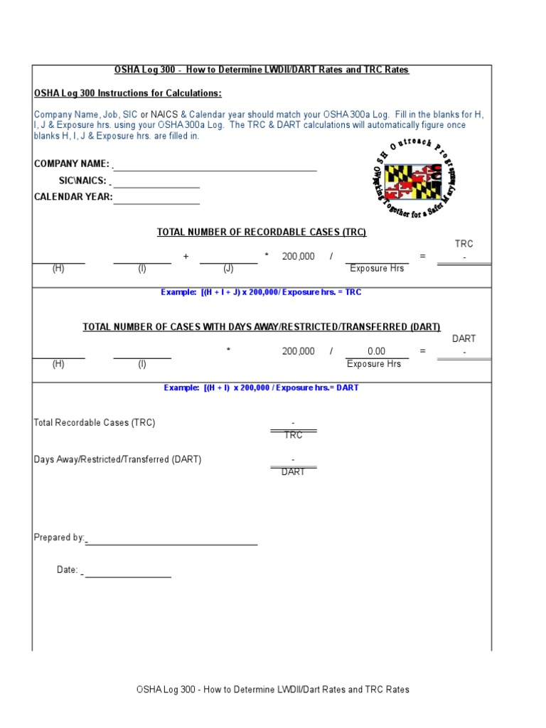 Example: ( (H + I + J) X 200,000/ Exposure Hrs. TRC | PDF