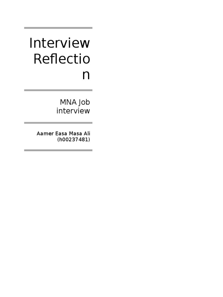 Interview Reflection | PDF | Interview | Human Communication