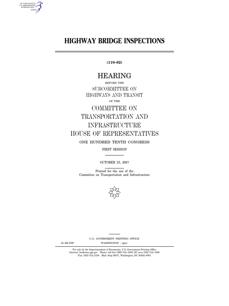 Highway Bridge Inspections: Hearing | PDF | Bridge | Ultrasound