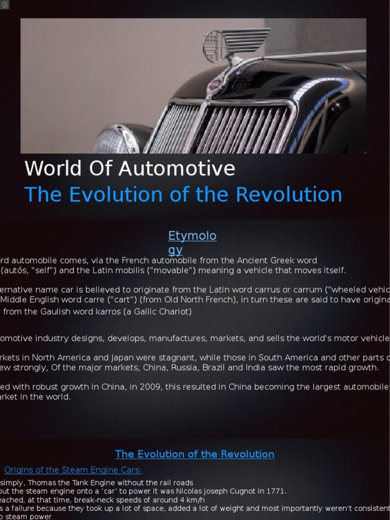 Evolution of the Automobile Industry | PDF | Toyota | Car