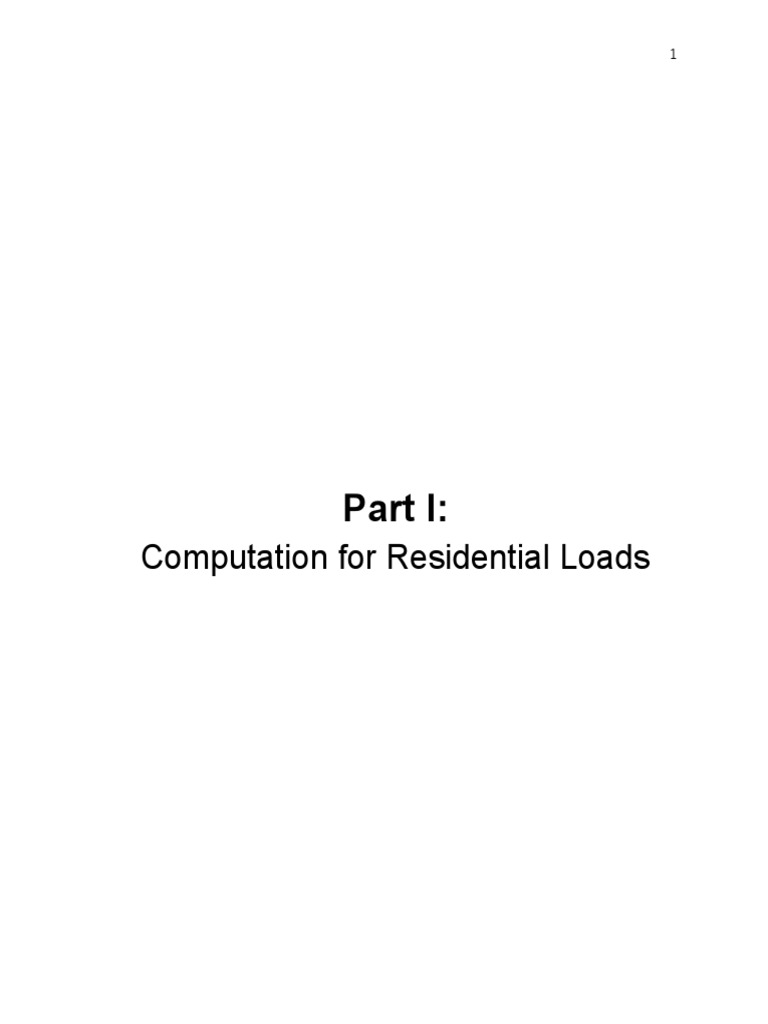Power System Residential Loads | PDF | Home Appliance | Domestic Implements