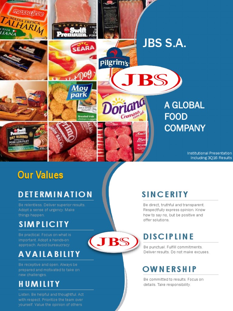 JBS Institutional Presentation Including 3Q16 Results | PDF | Euro ...