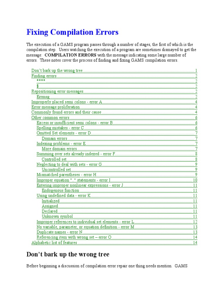 Errores de Gams | PDF | Variable (Computer Science) | Errors And Residuals