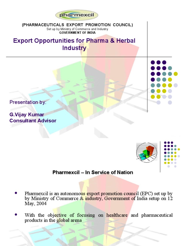 Export Opportunities For Pharma & Herbal Industry: (Pharmaceuticals ...