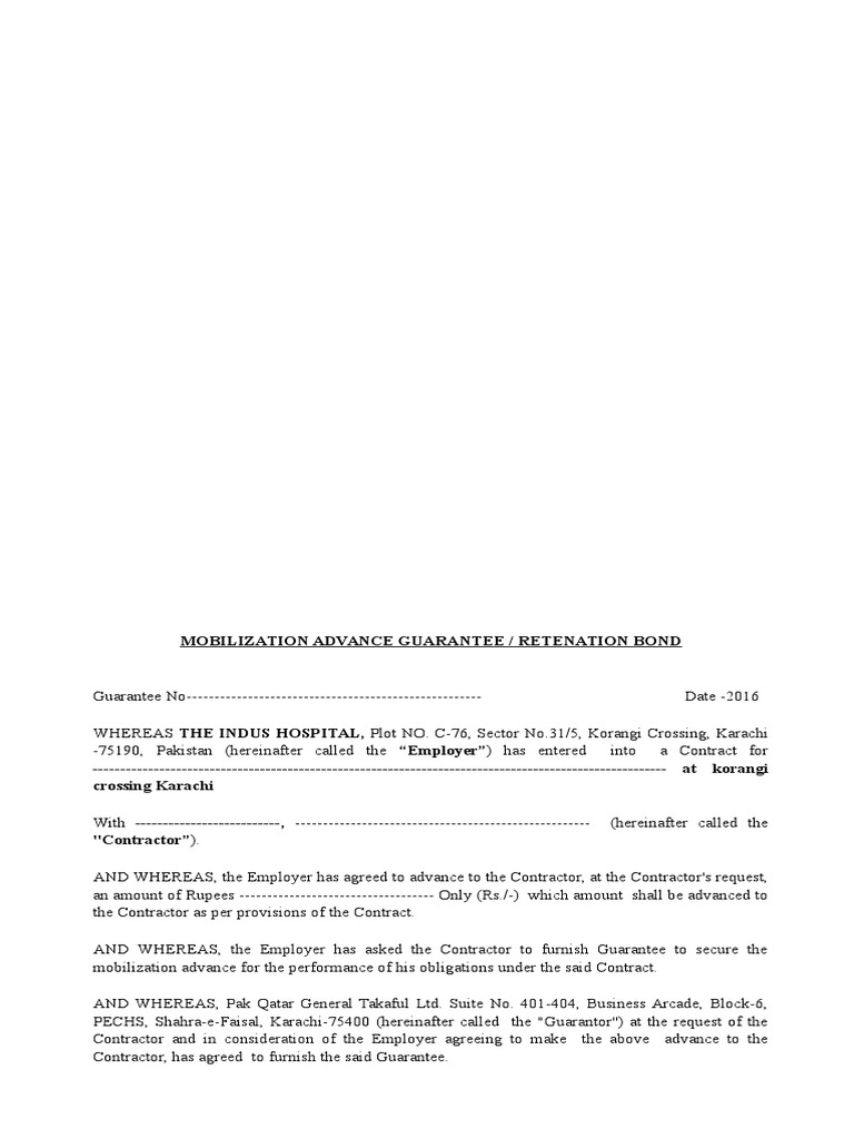 Retention Bond | PDF | Guarantee | Surety Bond