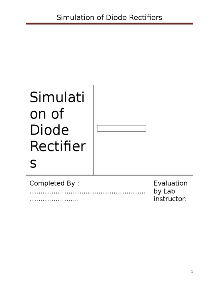 Circuit Simulation Lab 2 Pdf Rectifier Direct Current