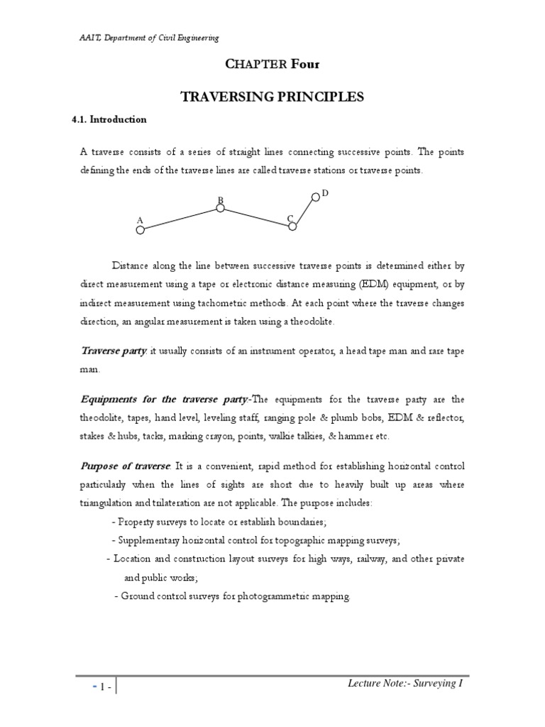 Chapter 4 Traversing Principle | PDF | Surveying | Azimuth