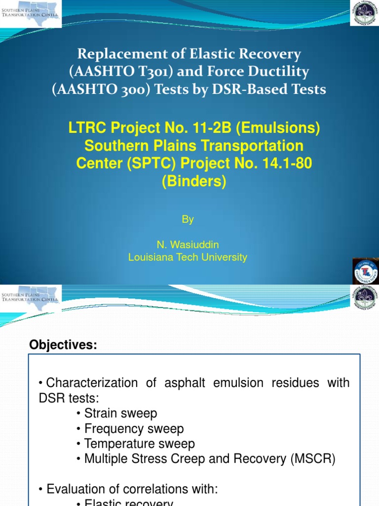 DSR-Based Tests for Asphalt Recovery | PDF