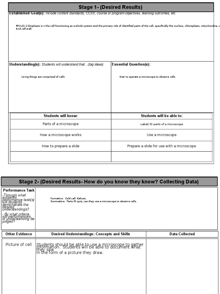 Microscope Mastery for Students | PDF | Cell (Biology) | Lesson Plan