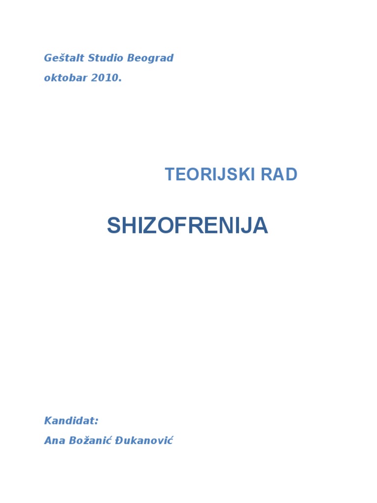 Shizofrenija | PDF