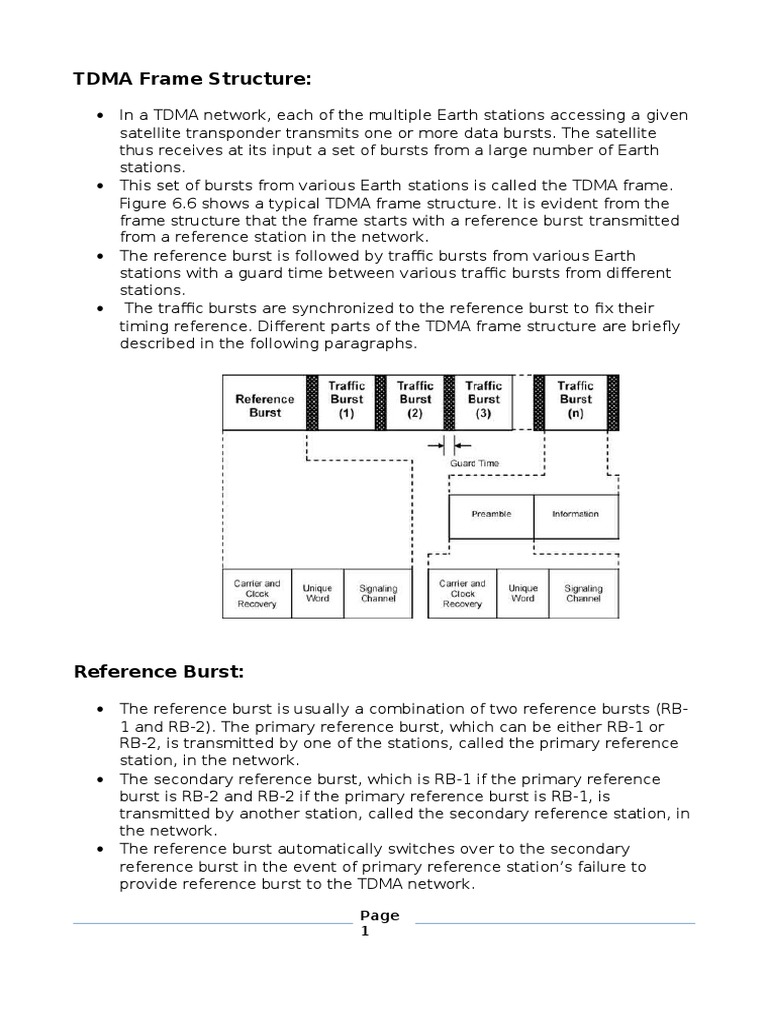 TDMA Frame Structure | PDF | Communications Satellite | Bit