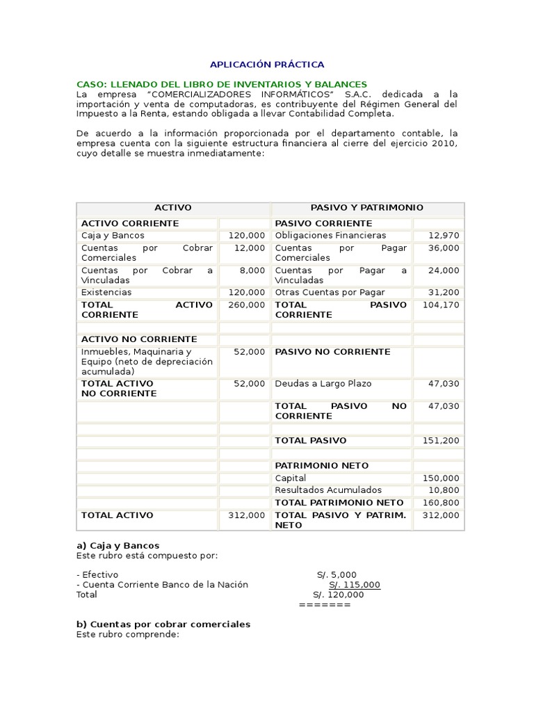 Llenado Del Libro de Inventarios y Balances | PDF | Contabilidad | Business