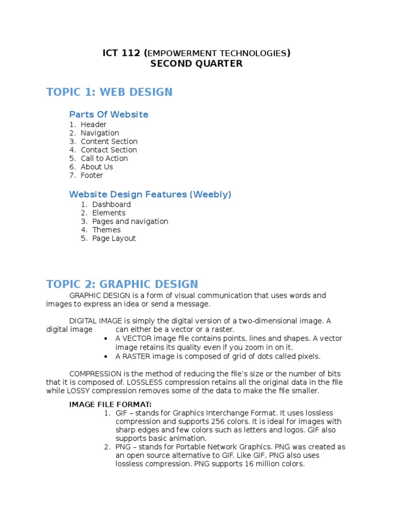 Summary of Lessons (2ndquarter) | PDF | Digital Technology | Computing