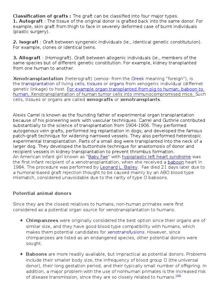 Classification of Grafts | PDF | Transplant Rejection | Immunology
