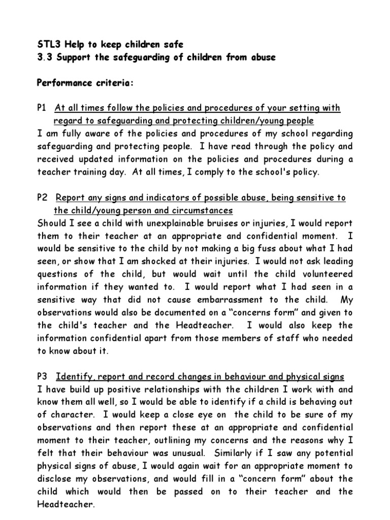 STLS NVQ 3 Unit 3 CCLD NVQ 3 Unit 202 Reflective Task For Element 3.3 ...