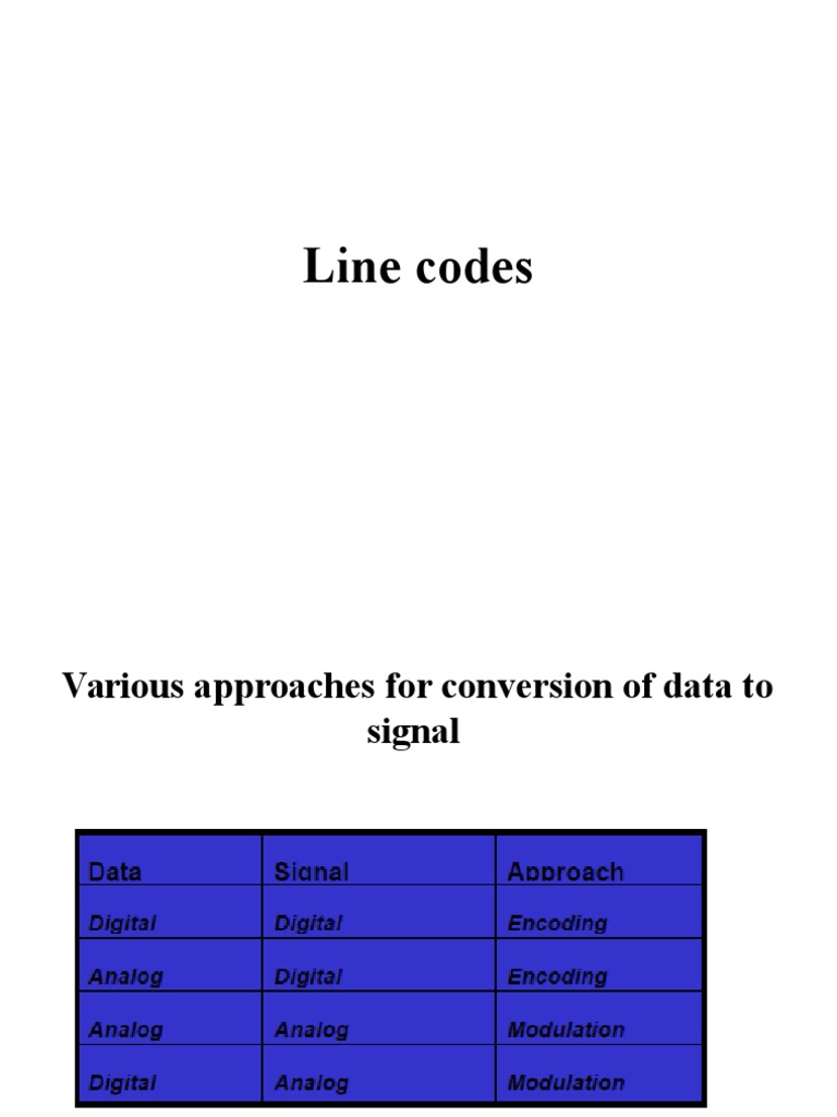 Line Coding Pdf Computer Data Naming Conventions