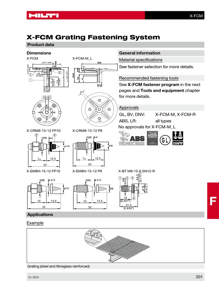 2013 201 - X-FCM Grating Fastening System | PDF | Yield (Engineering ...
