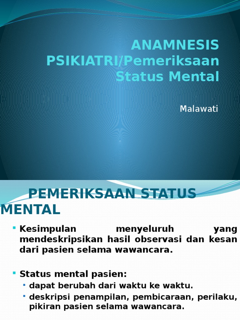 Pemeriksaan Status Mental | PDF