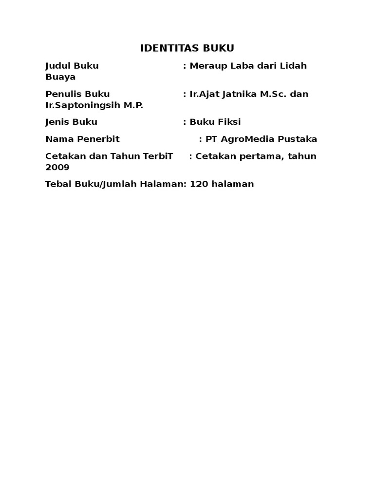 Identitas Buku Resensi | PDF