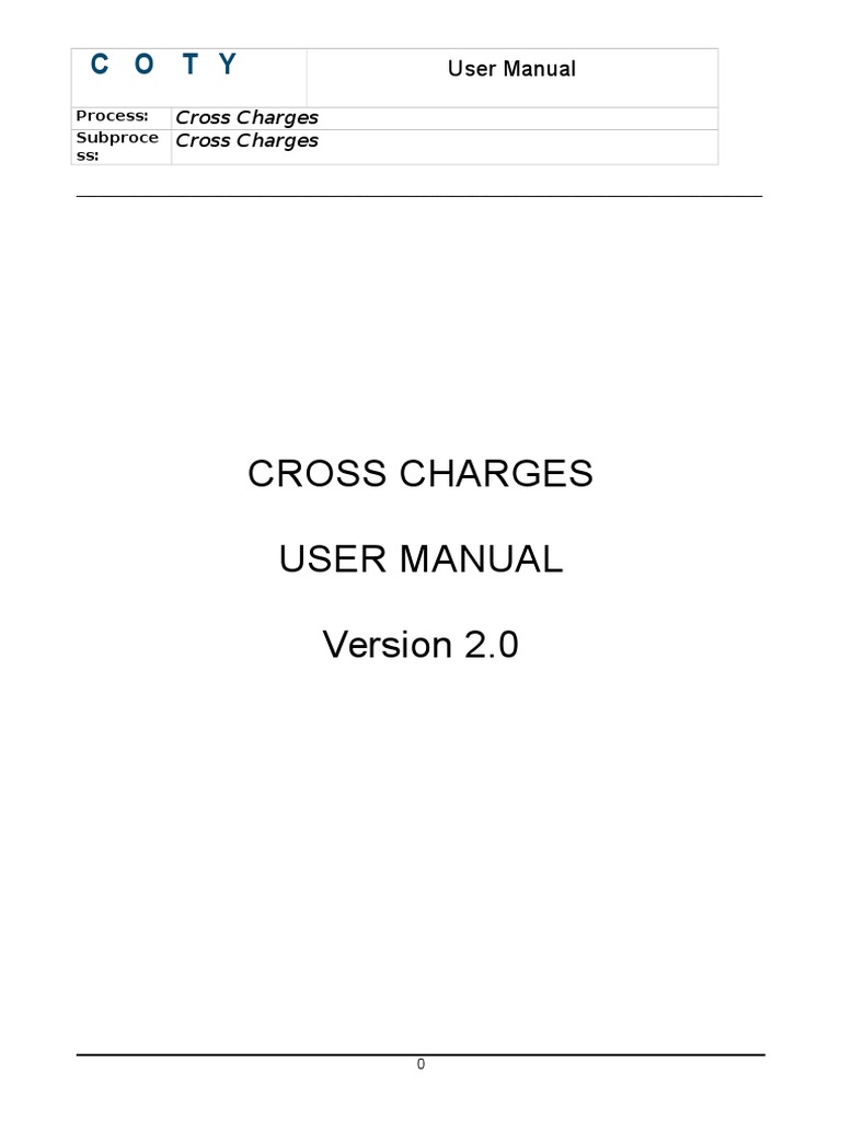 Cross Charges User Manual v2.0 | PDF | Invoice | Parameter (Computer ...