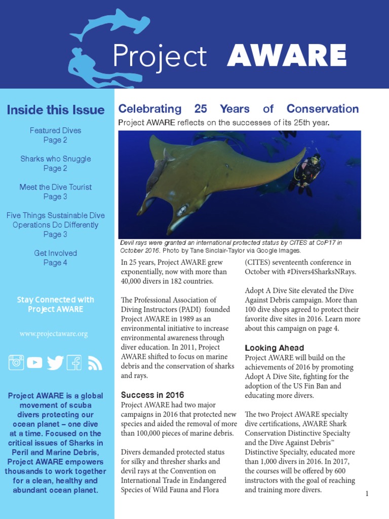 Project Aware | PDF | Scuba Diving | Sharks