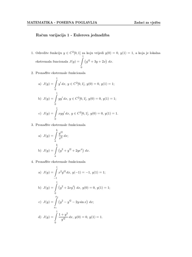 Vjezbe 2-Racun Varijacija | PDF
