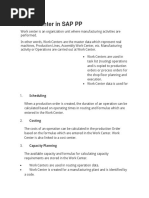 SAP PM Work Center Management Guide | PDF