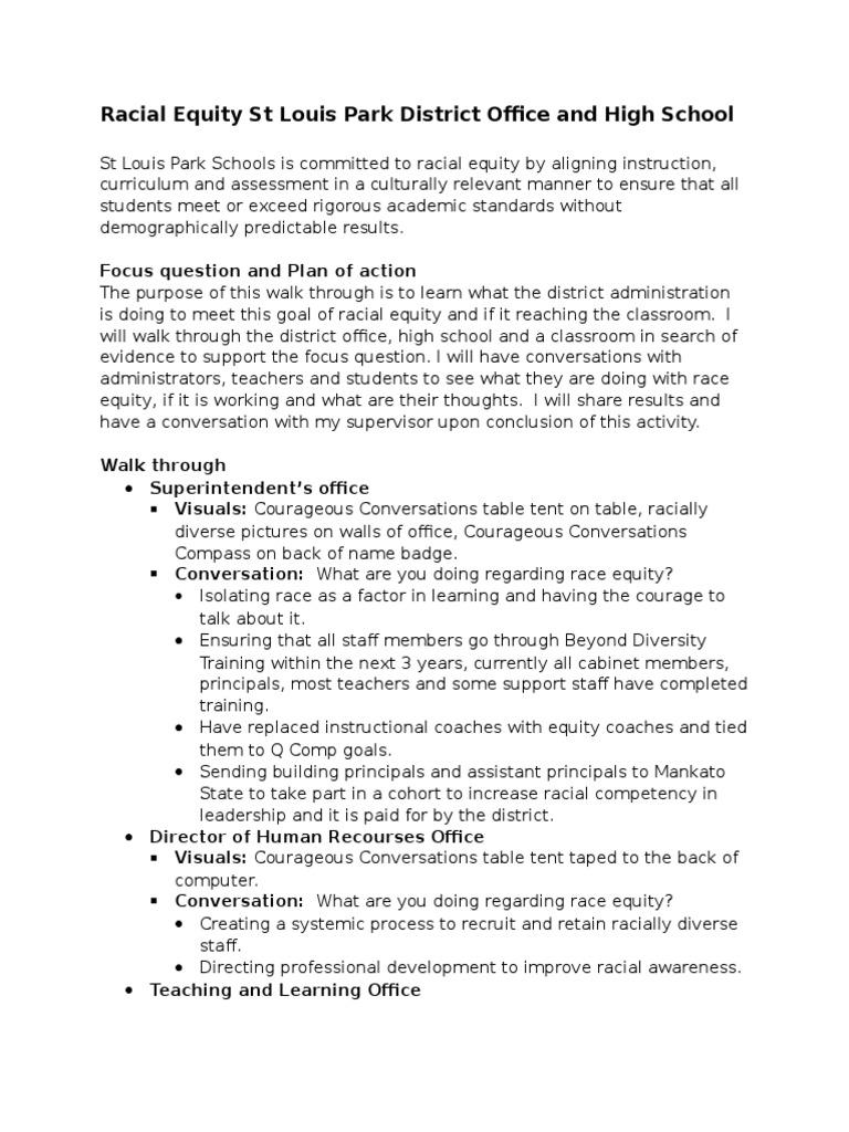 Equity Walk | PDF | Race (Human Categorization) | Teachers