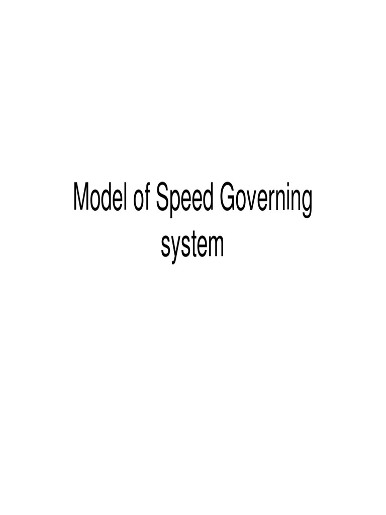 03 Model of Speed Governing System | PDF
