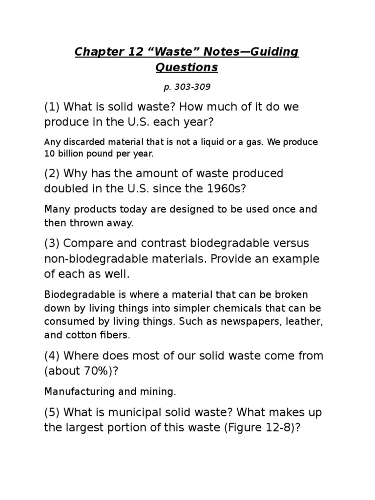 Understanding Solid Waste in the U.S. | PDF | Science & Mathematics