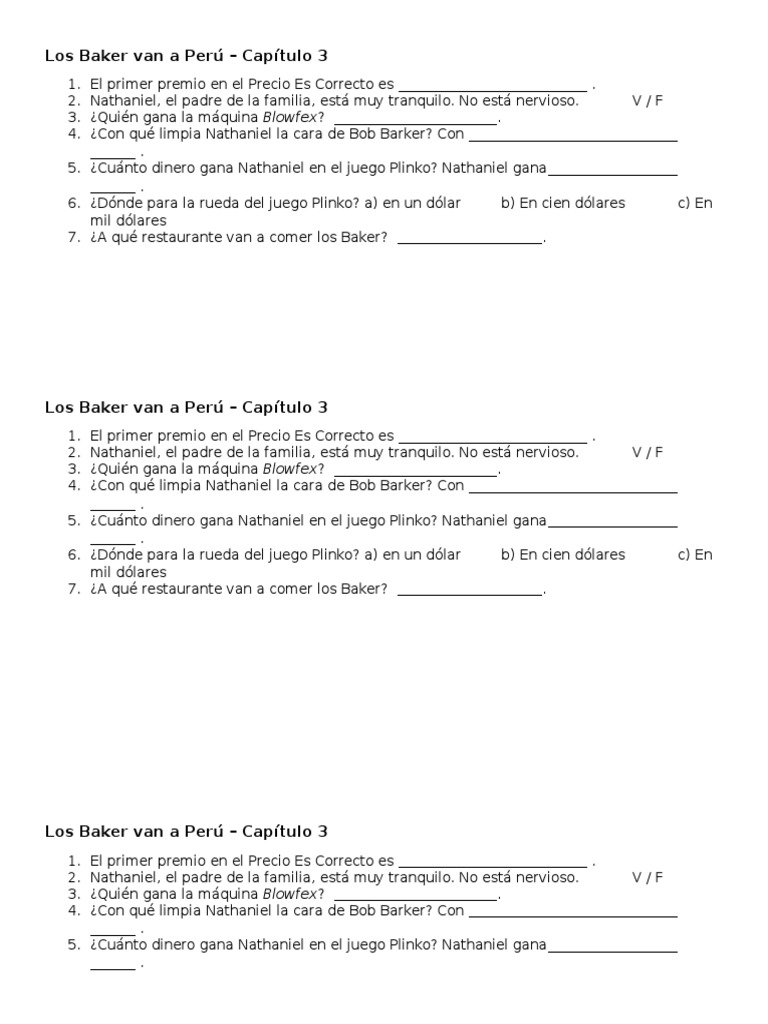 Los Baker Van A Peru - Ch.3 | PDF | Ocio | Deportes