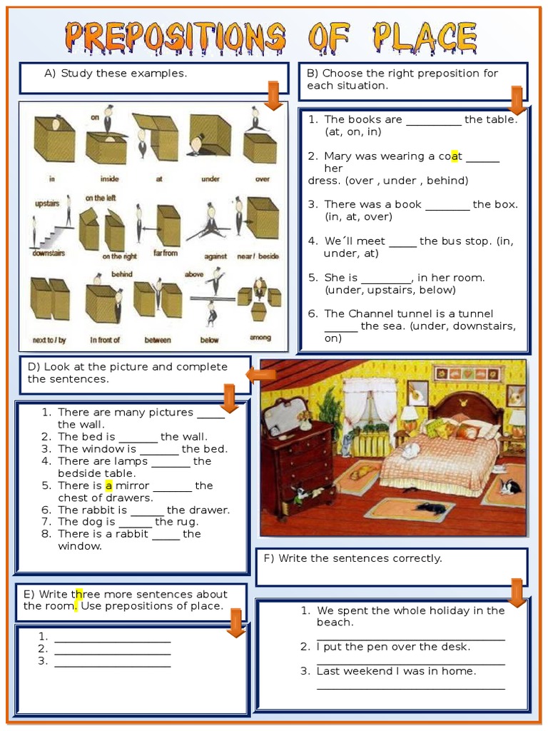 Prepositions of Place 1 | PDF