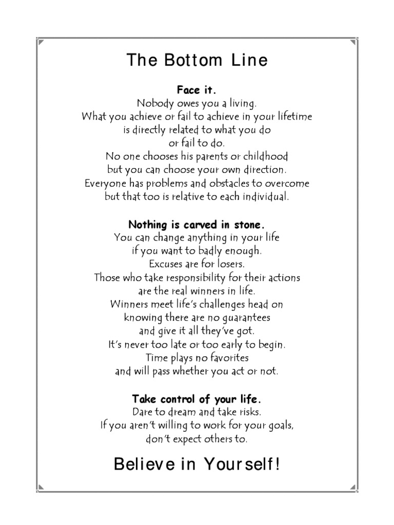 The Bottom Line The Bottom Line: Face It | PDF